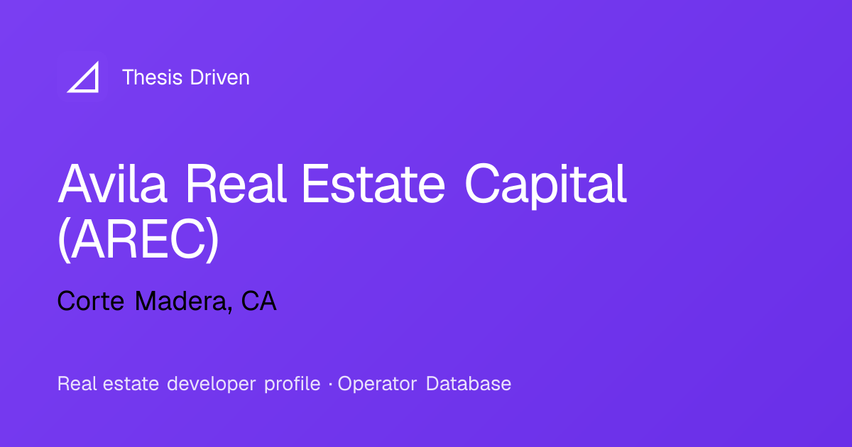 Avila Real Estate Capital (AREC) | Real Estate Developer in Corte ...